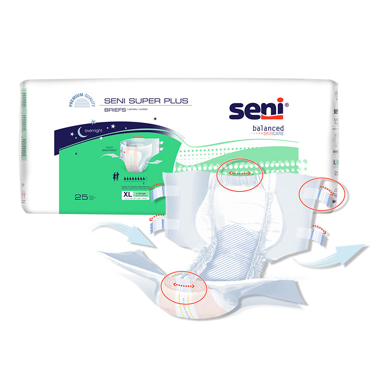 Seni Super Plus Severe Absorbency Brief, Extra Large - S-XL25-BP1; PAC